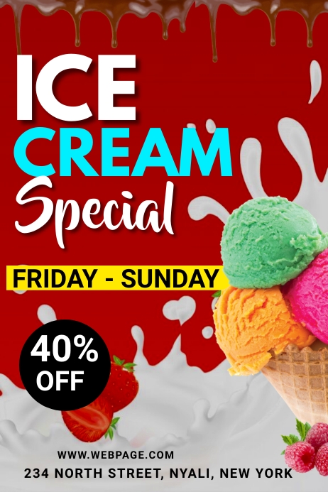 ice cream, ice cream social, Summer Template | PosterMyWall