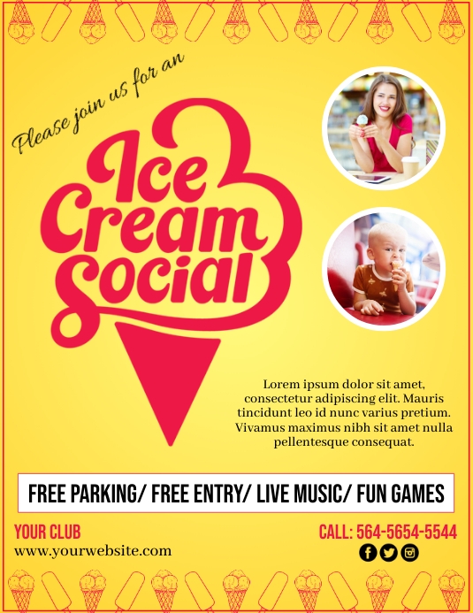 Ice Cream, Ice Cream Social Template | PosterMyWall