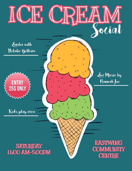 Ice Cream, Social Template | PosterMyWall