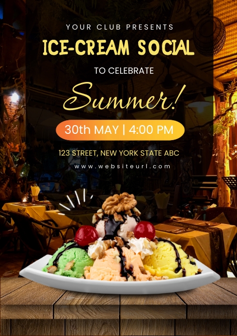 ice cream ,event, summer, party Template | PosterMyWall
