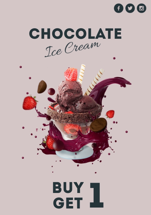 Ice Cream A4 Template | PosterMyWall