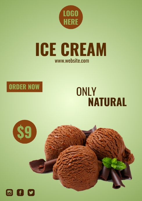 Ice Cream A4 Template | PosterMyWall