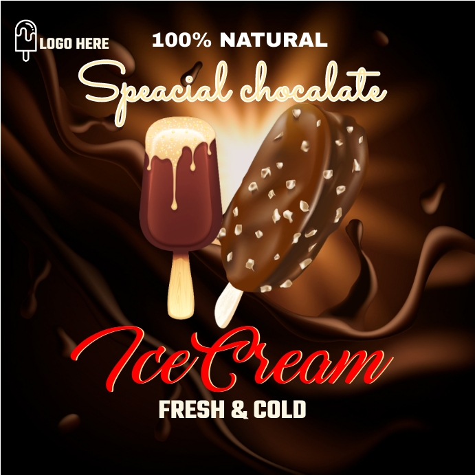 ice cream ad design template | PosterMyWall