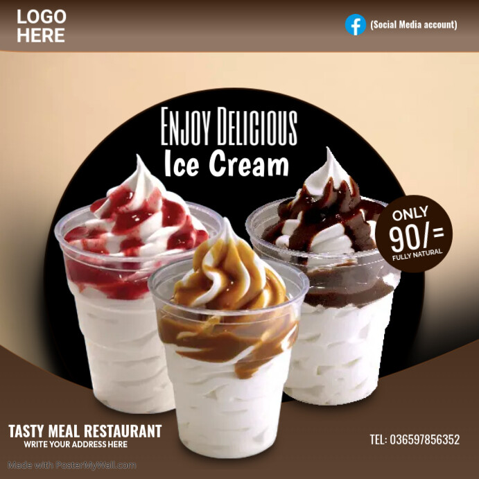 ice cream ad Template | PosterMyWall