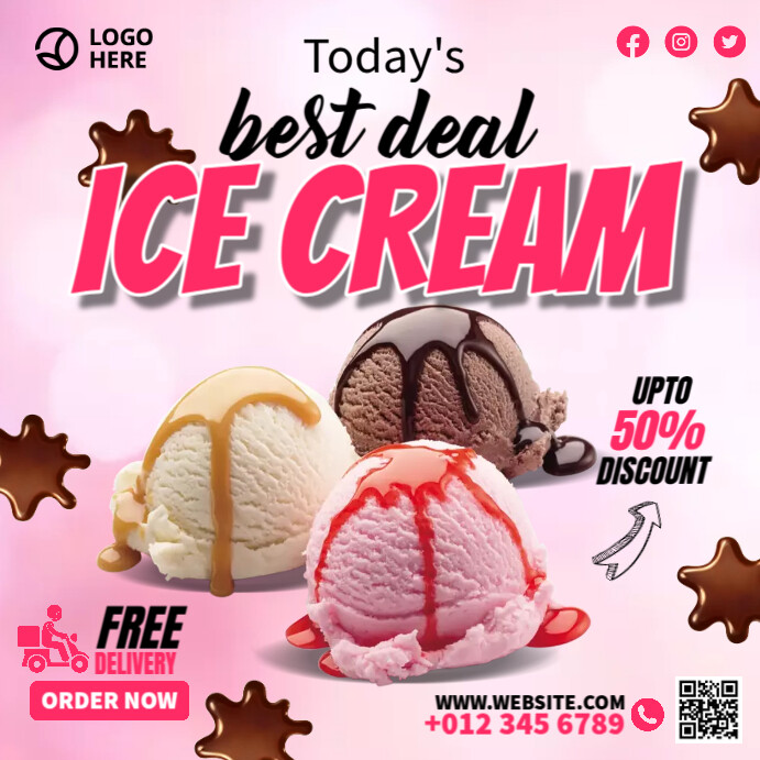 Ice Cream Ads Template | PosterMyWall