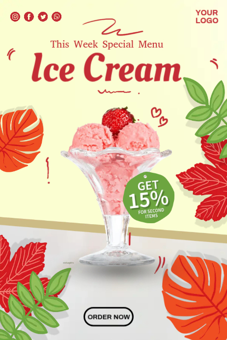 Ice Cream Ads Template | PosterMyWall
