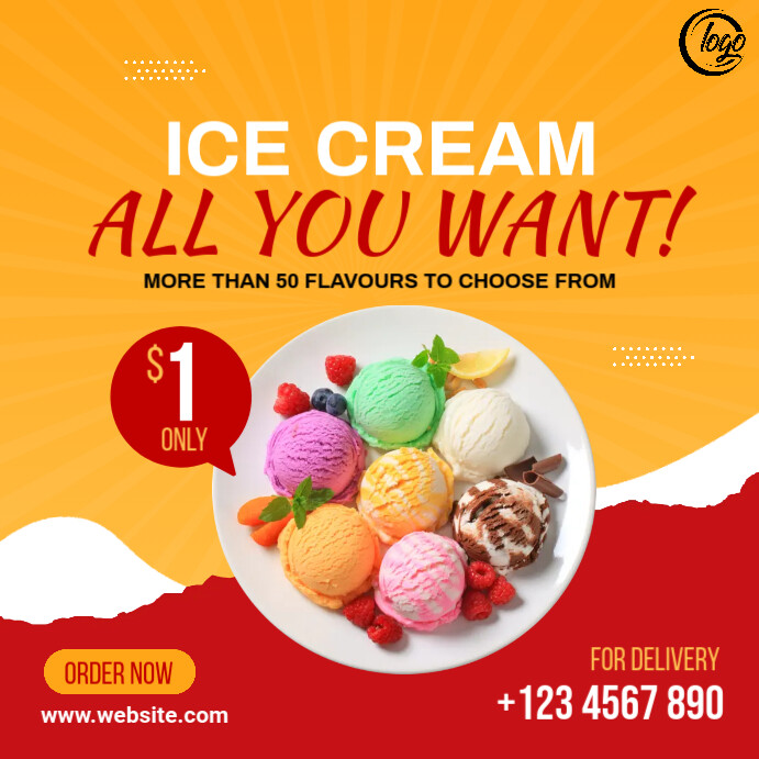 Ice Cream Ads Template | PosterMyWall