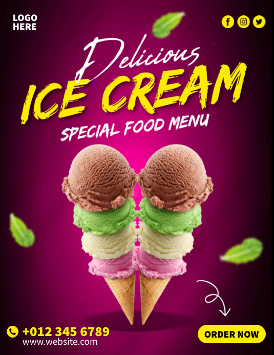 Ice Cream Ads Template | PosterMyWall