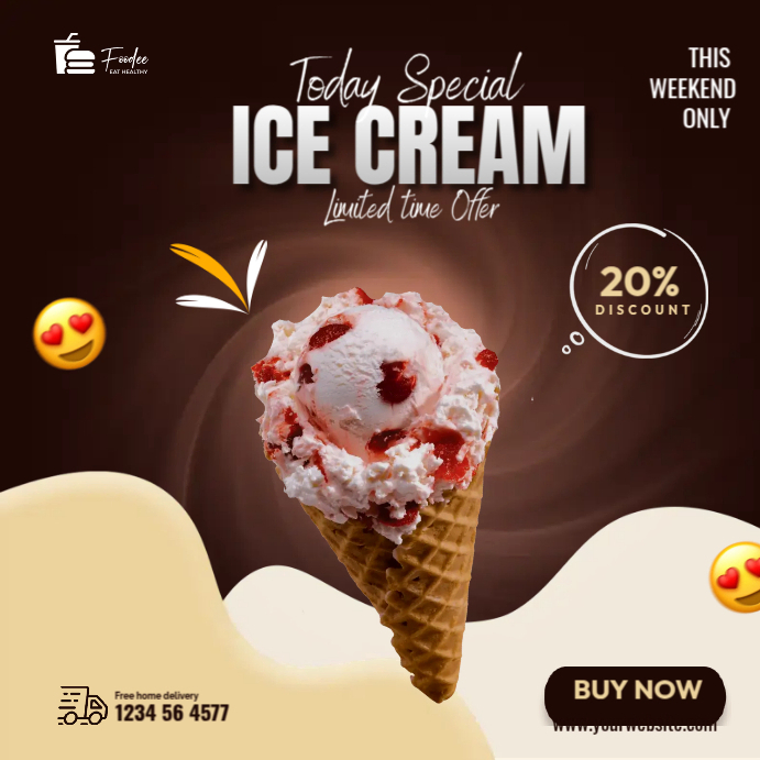 Plantilla de Ice Cream Ads | PosterMyWall