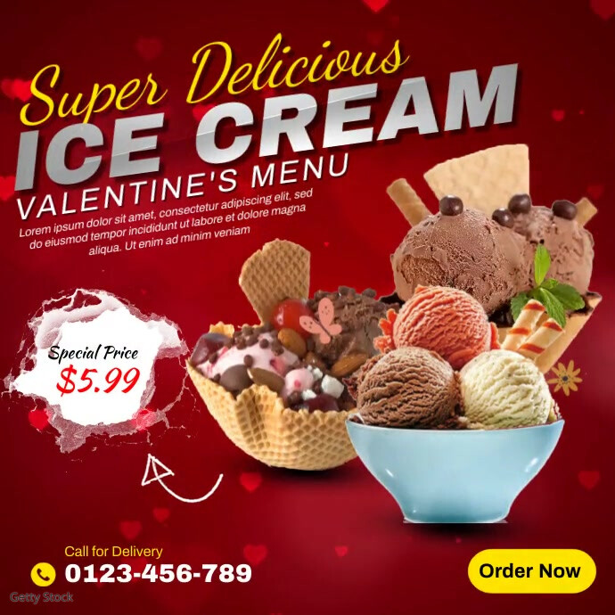 Ice Cream Ads Template | PosterMyWall