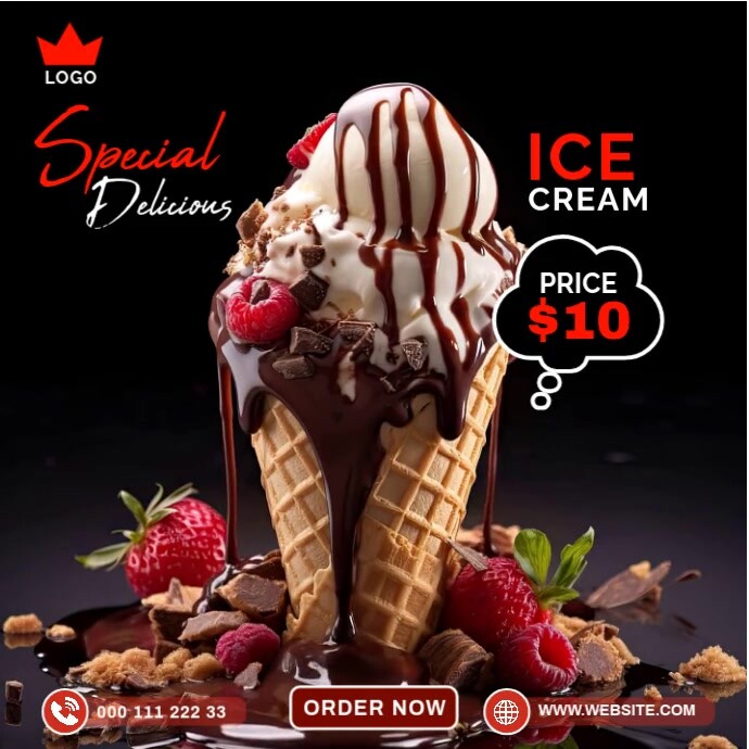 Ice Cream Ads Template | PosterMyWall
