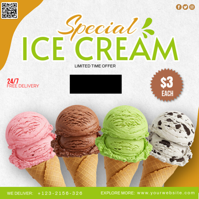 Plantilla de ICE CREAM ADS | PosterMyWall