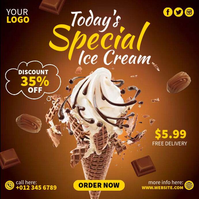 Ice Cream Ads Template | PosterMyWall
