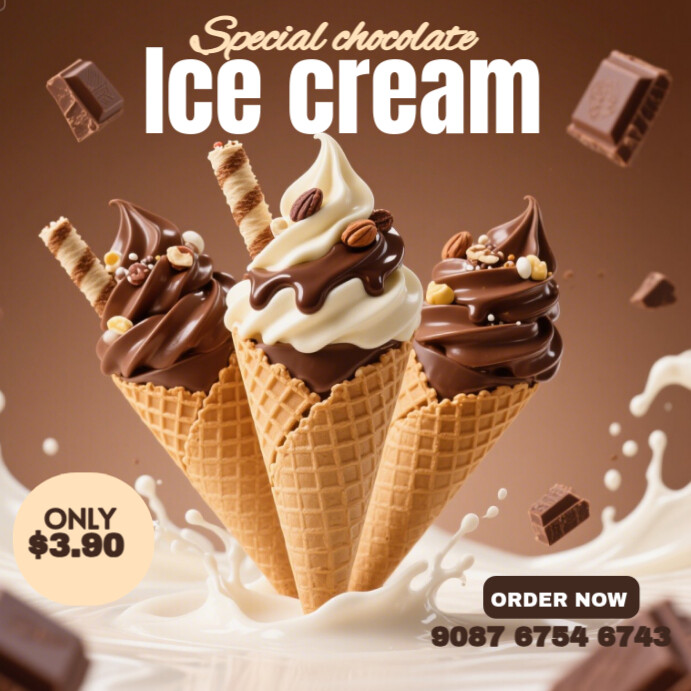 Ice cream advert flyer template design | PosterMyWall