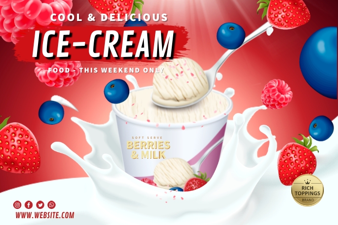 Ice Cream Banner Ads Template | PosterMyWall