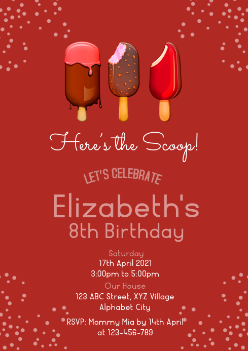 Ice Cream Birthday Invitation Template | PosterMyWall