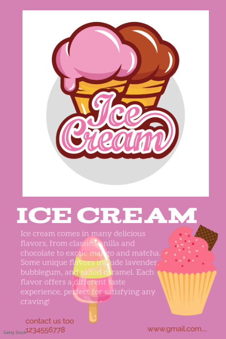 Ice cream card Template | PosterMyWall