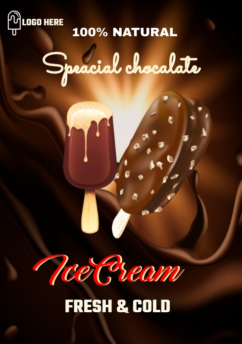 ice cream chocalate ad design template | PosterMyWall