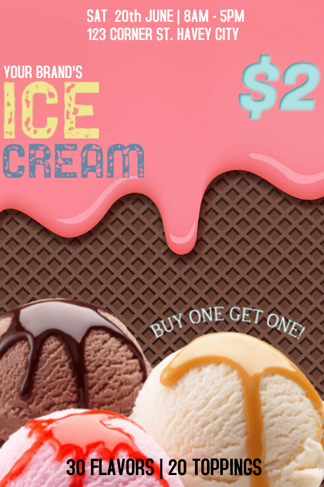 ICE CREAM Template | PosterMyWall