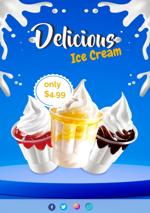 ICE CREAM Template | PosterMyWall