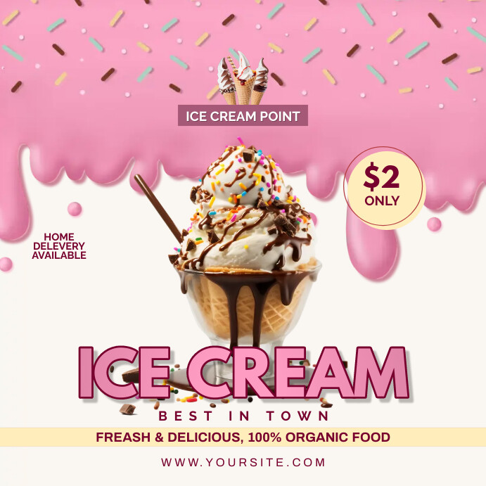 Ice cream Template | PosterMyWall