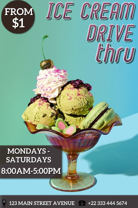 Ice-cream drive-thru Template | PosterMyWall