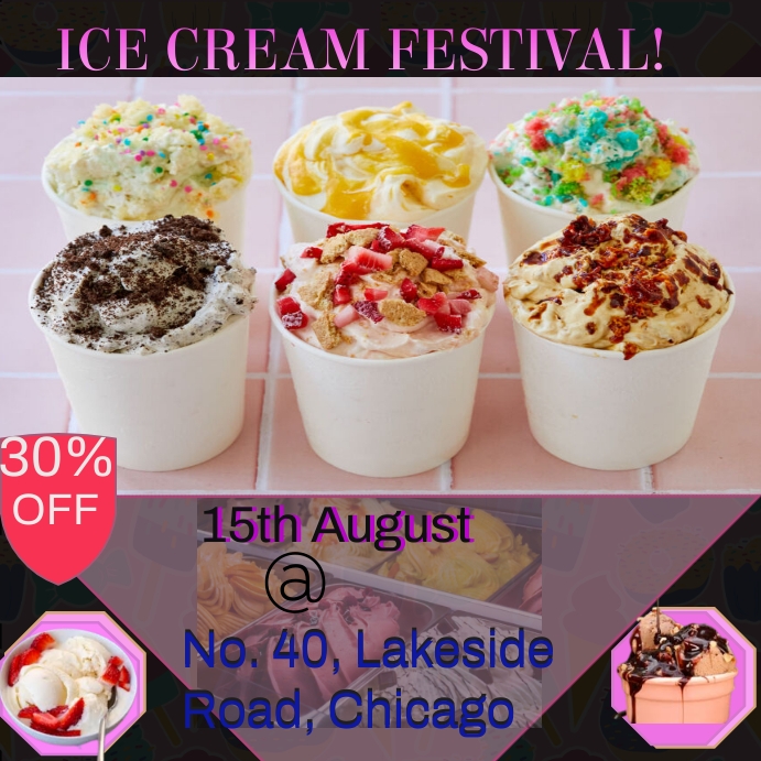 ICE CREAM FESTIVAL Template | PosterMyWall