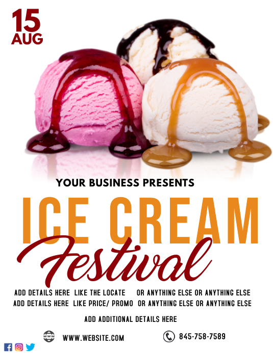 Ice Cream Festival Flyer Template | PosterMyWall
