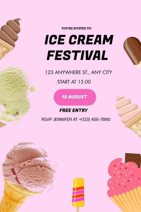 ice cream festival poster templaat | PosterMyWall