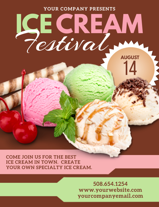 Ice Cream Festival Flyer Template | PosterMyWall