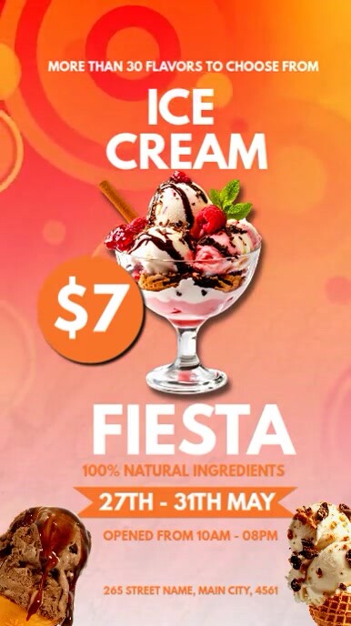 Plantilla de Ice cream fiesta, ice cream ads | PosterMyWall