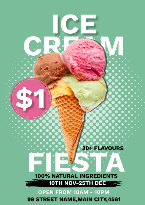 Ice Cream Fiesta Poster Template | PosterMyWall