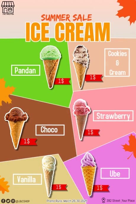 ice cream flavor poster Templat | PosterMyWall