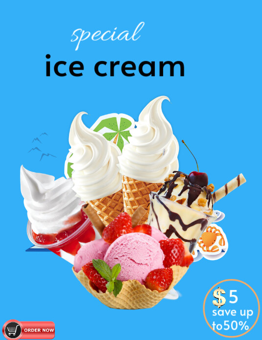 ice cream flyer Template | PosterMyWall