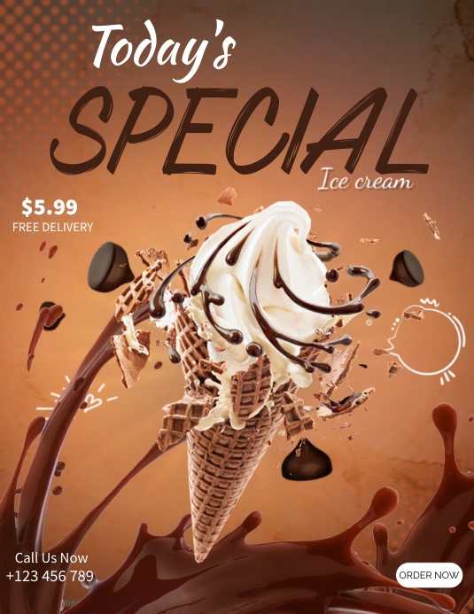 ICE CREAM FLYER Template | PosterMyWall