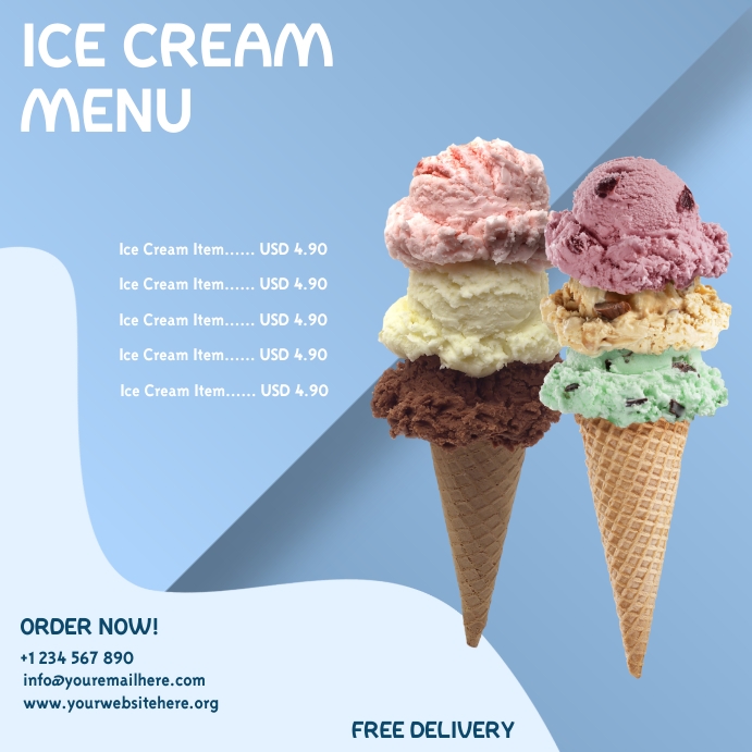 Copy of ice cream flyer | PosterMyWall