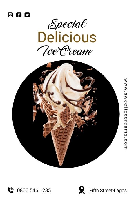 Ice cream flyer Template | PosterMyWall