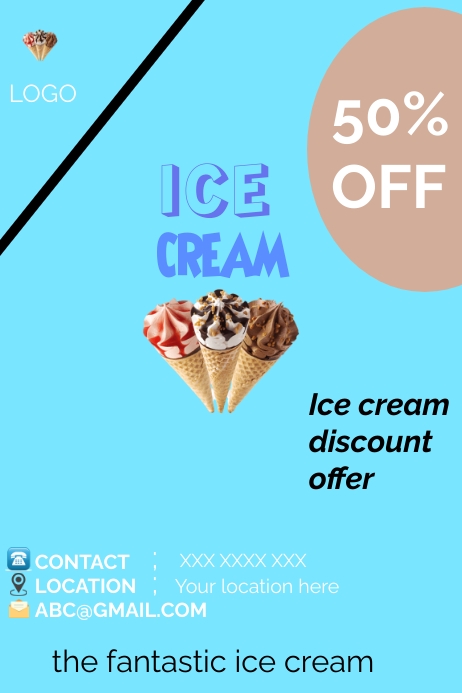 ice cream flyer Template | PosterMyWall