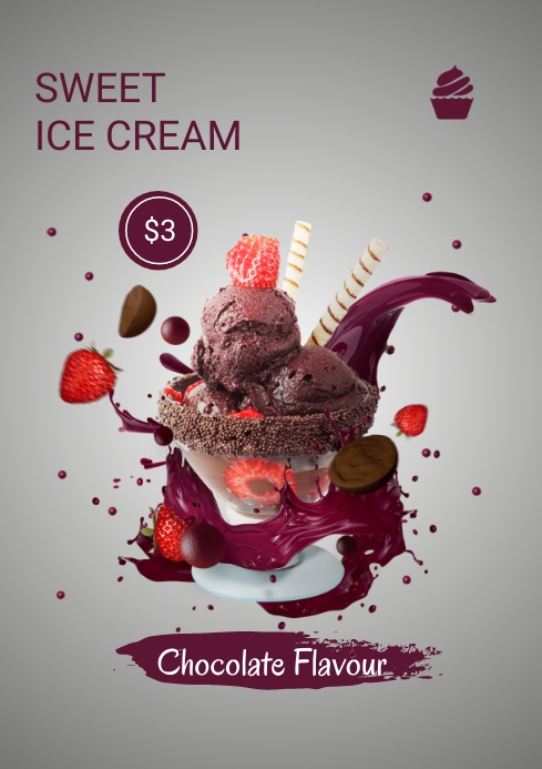 Ice cream flyer Template | PosterMyWall