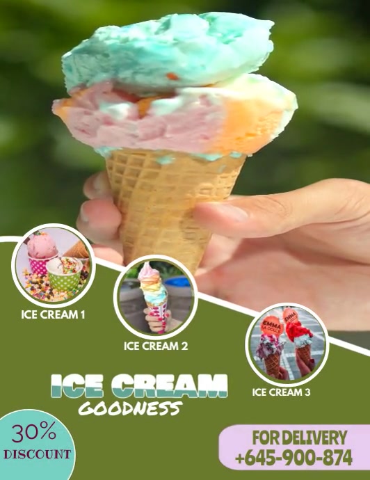 Ice cream flyer template | PosterMyWall