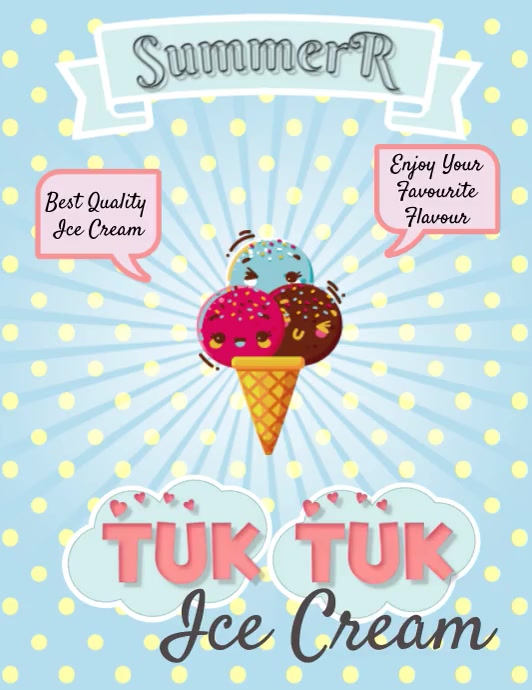 Ice Cream Flyer Template Printable Design | PosterMyWall