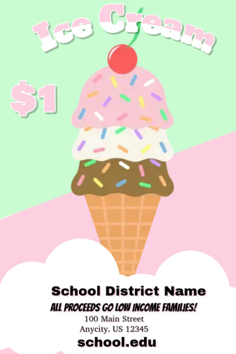 Ice Cream Fundraiser Template | PosterMyWall
