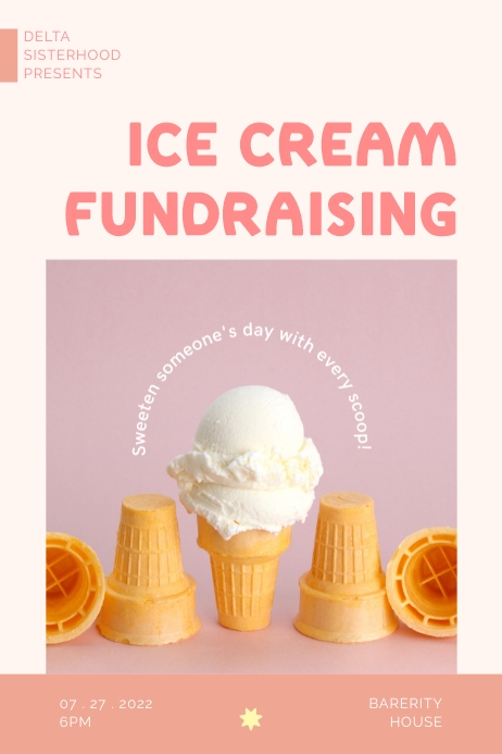ICE CREAM FUNDRAISING Template | PosterMyWall