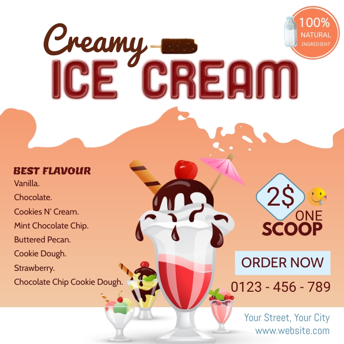 Ice Cream Instagram post Template | PosterMyWall