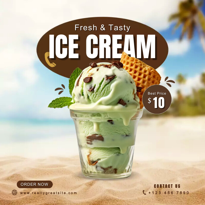 ice cream instagram post Template | PosterMyWall