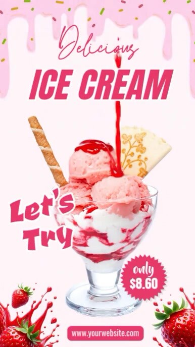 Modèle Ice Cream Instagram Reel | PosterMyWall