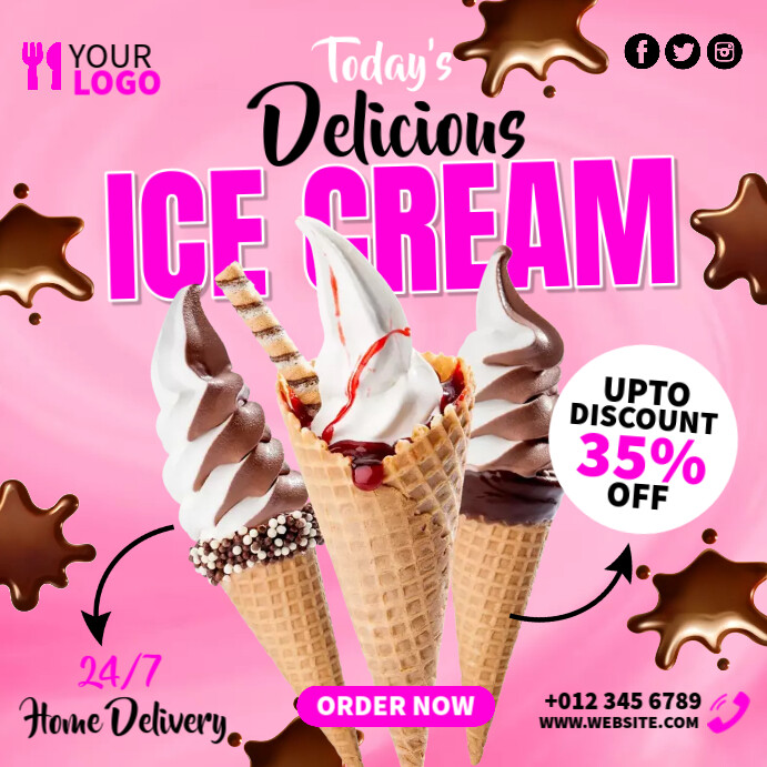 Ice Cream Menu Ads Template | PosterMyWall