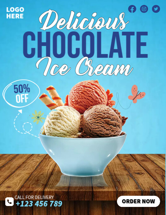 Ice Cream Menu Template | PosterMyWall