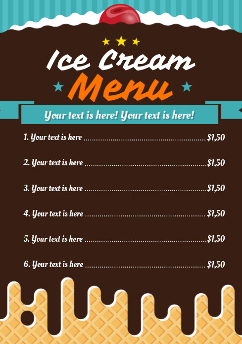 Ice Cream Menu Design