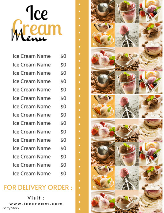 Copy of ice cream menu flyer | PosterMyWall